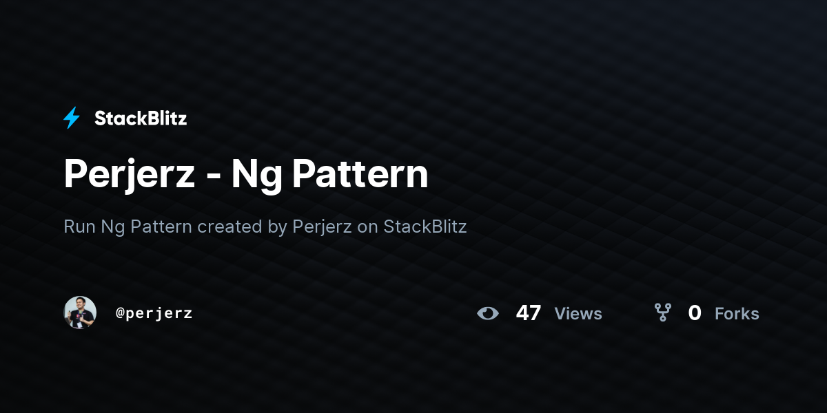 Perjerz - Ng Pattern - StackBlitz