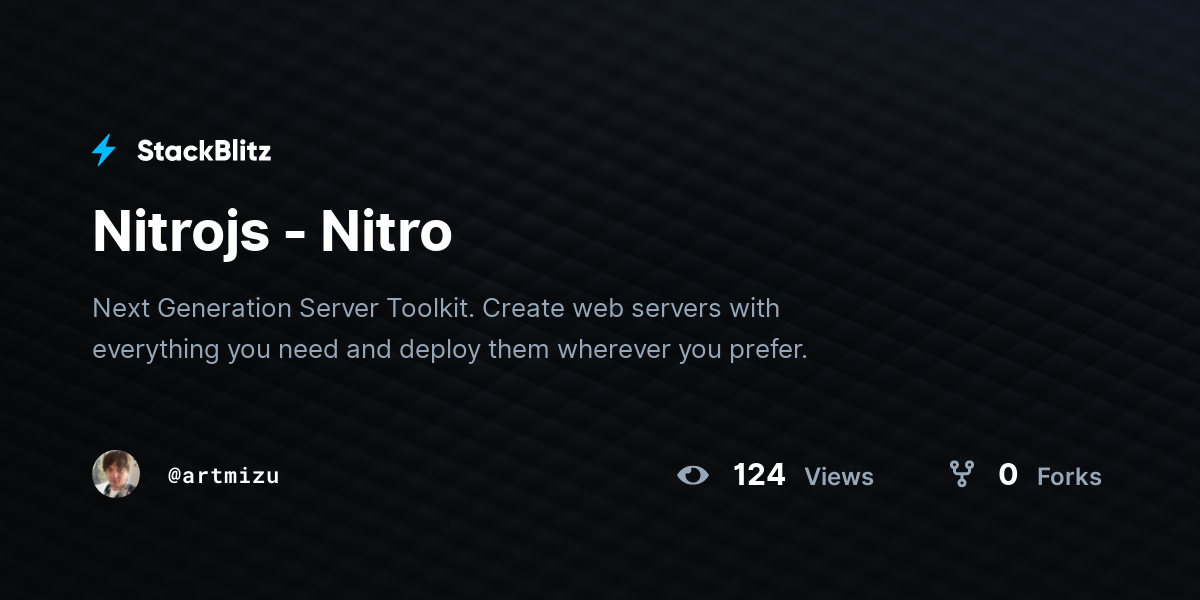 Nitrojs - Nitro - StackBlitz