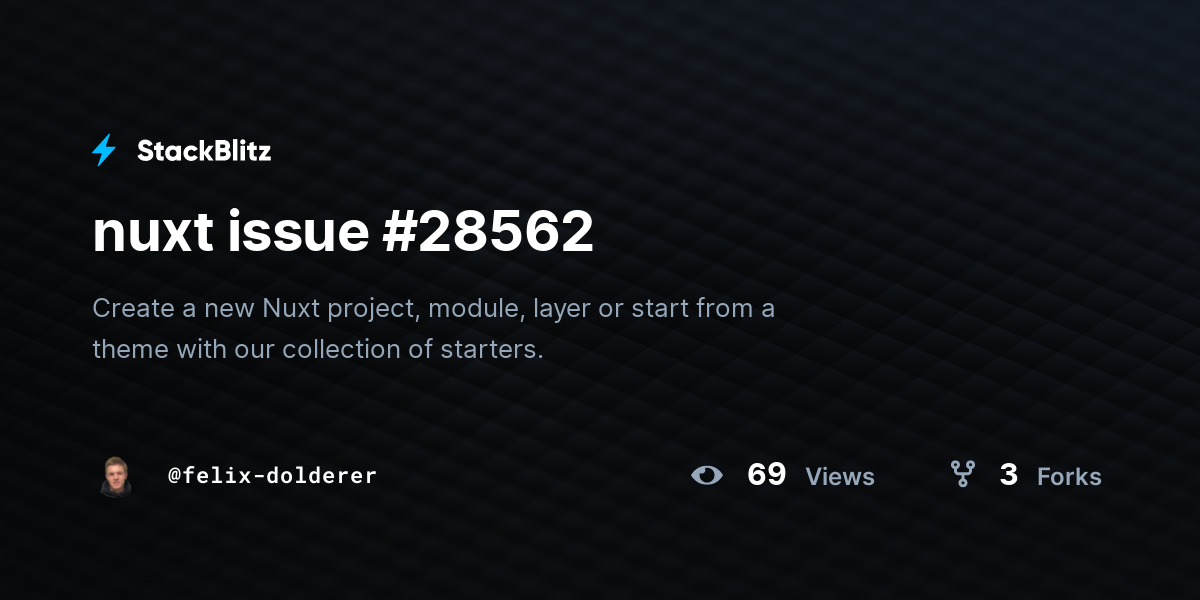 nuxt issue #28562 - StackBlitz