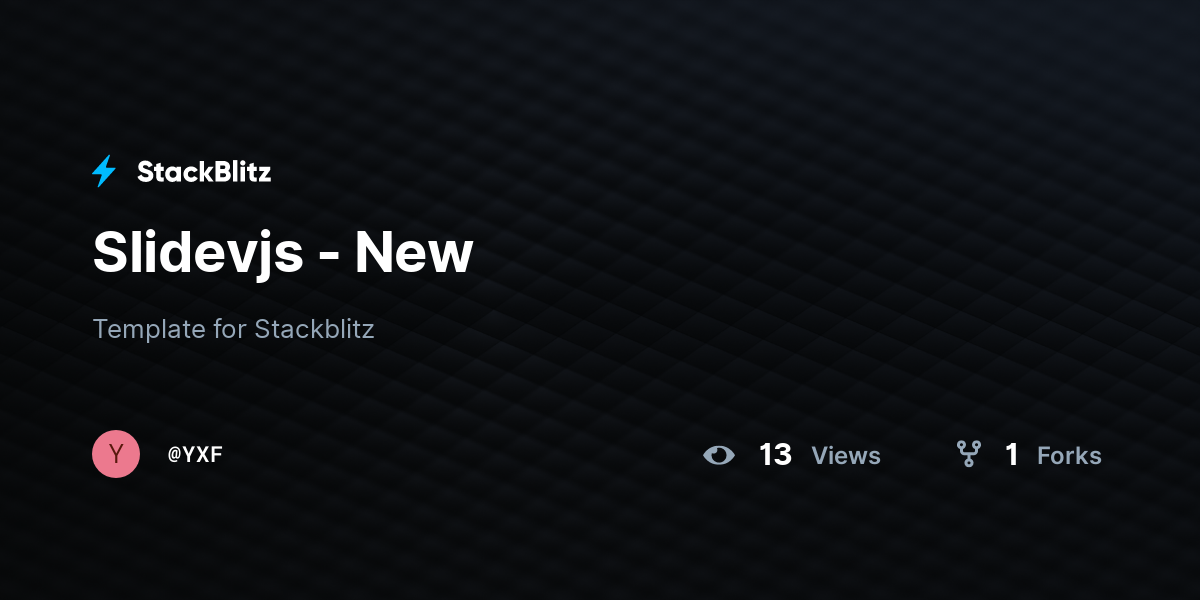 Slidevjs - New - StackBlitz