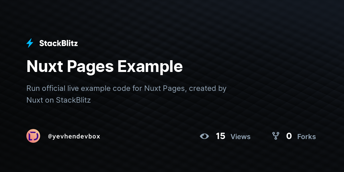 Nuxt Pages Example - StackBlitz
