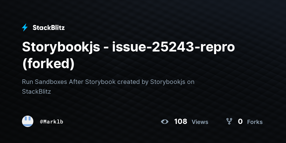 Storybookjs - issue-25243-repro (forked) - StackBlitz
