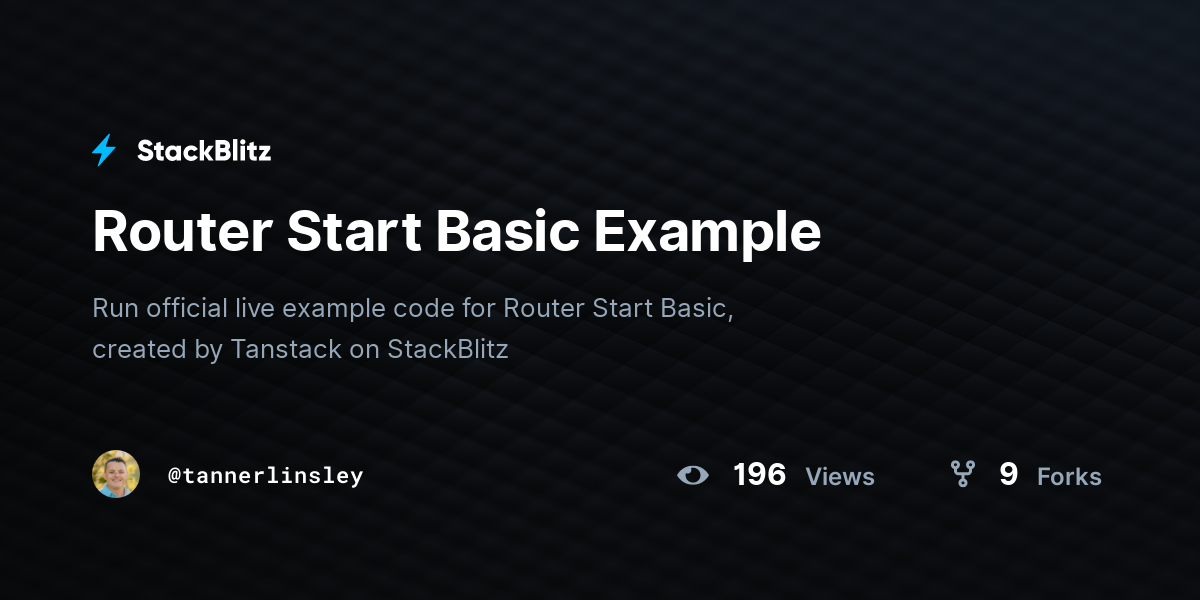 Router Start Basic Example - StackBlitz