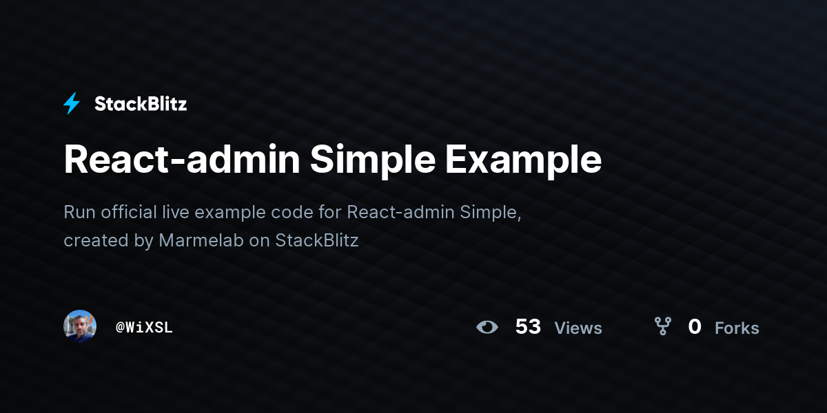 React-admin Simple Example - StackBlitz