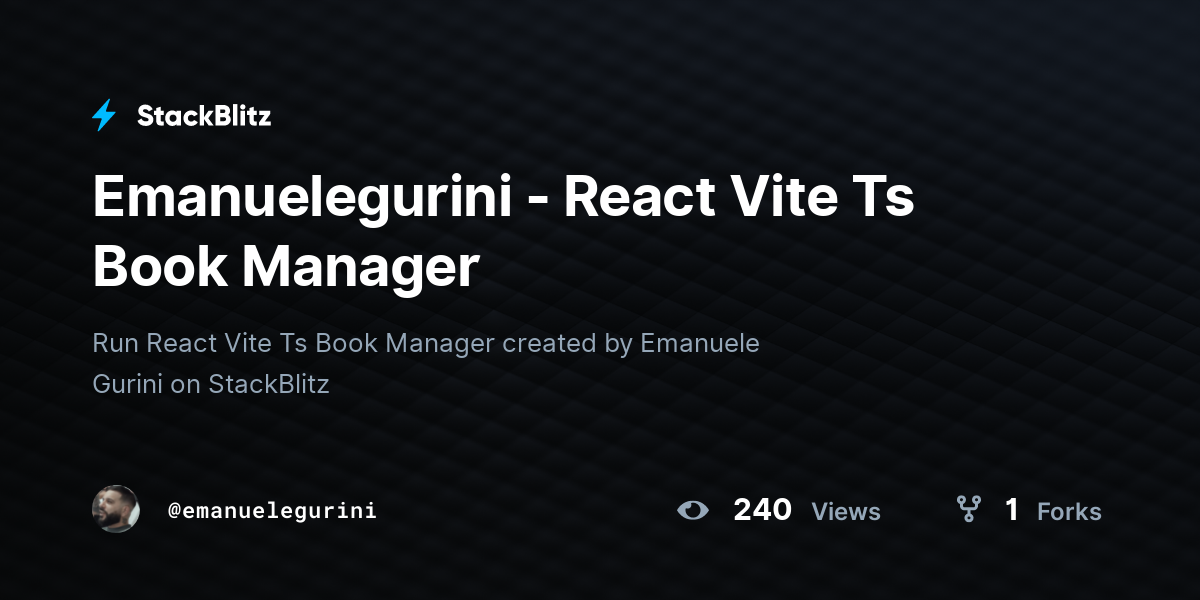 Emanuelegurini - React Vite Ts Book Manager - StackBlitz