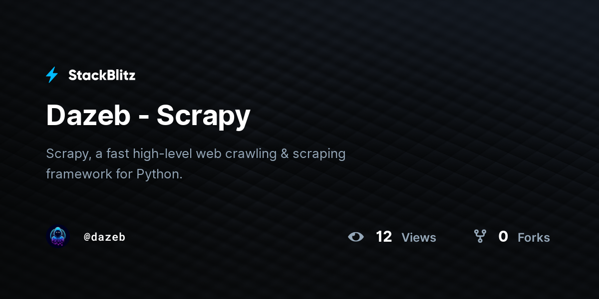 Dazeb Scrapy Stackblitz