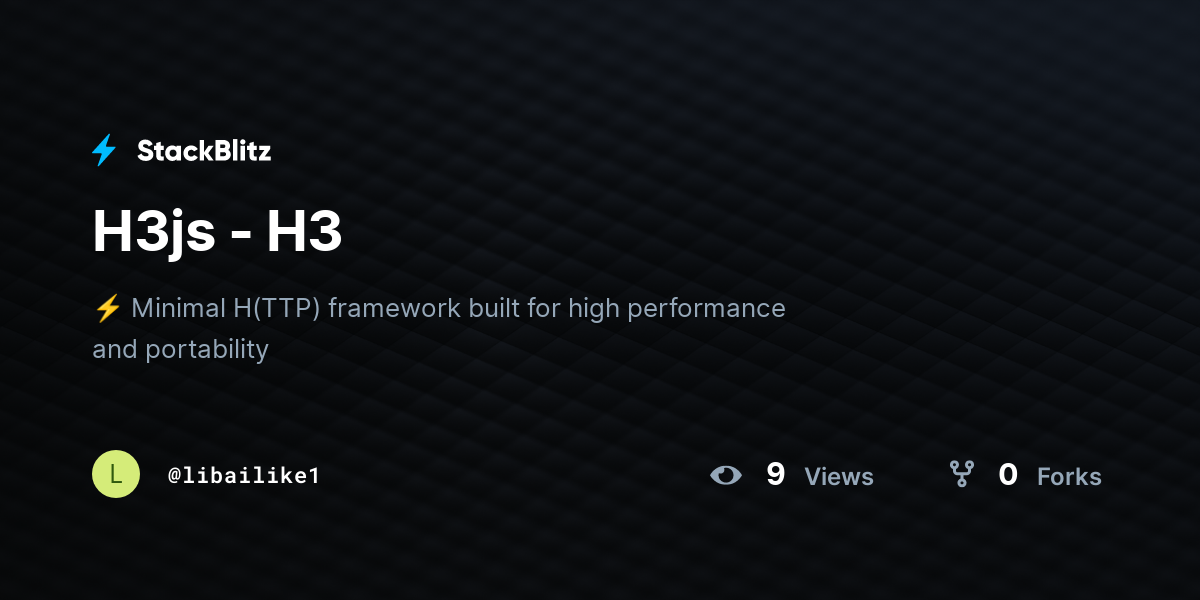 H3js - H3 - StackBlitz