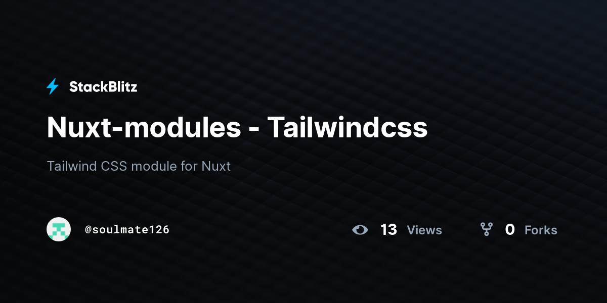 Nuxt-modules - Tailwindcss - StackBlitz
