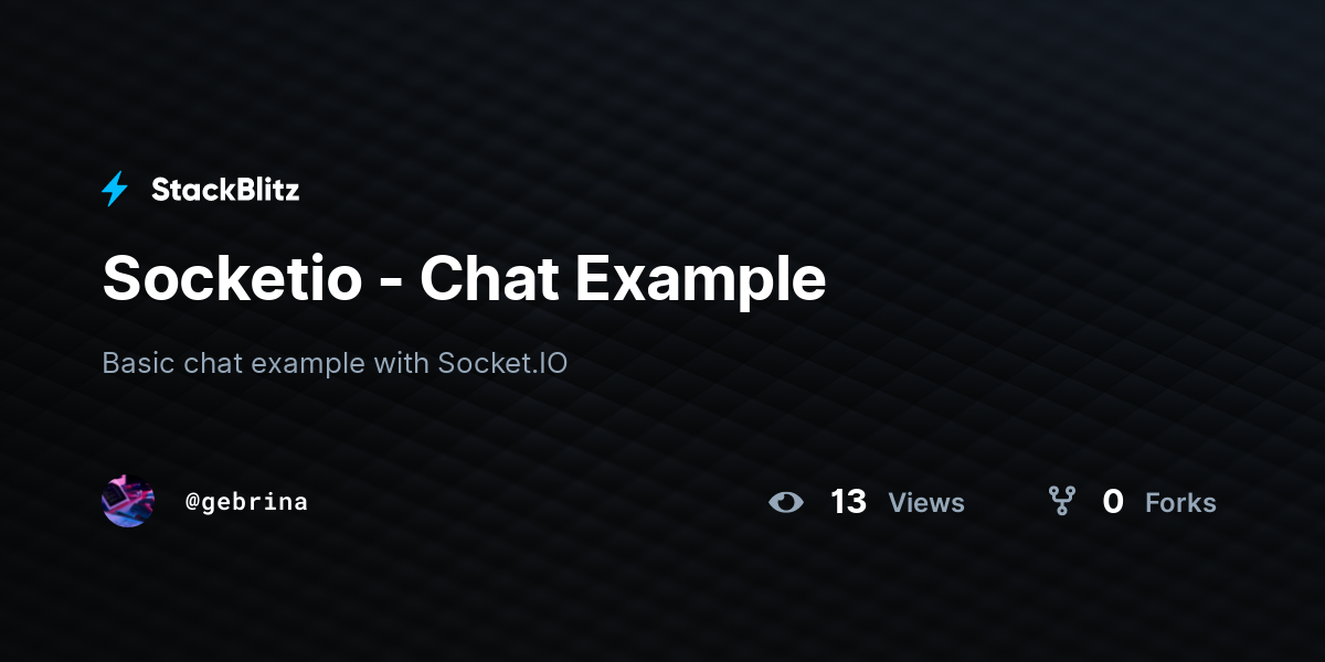 Socketio - Chat Example - StackBlitz Socketio - Chat Example - StackBlitz
