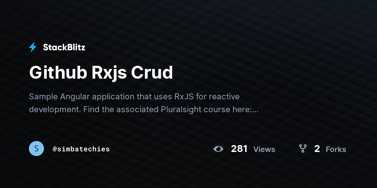 Github Rxjs Crud - StackBlitz
