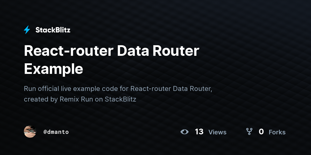 React-router Data Router Example - StackBlitz