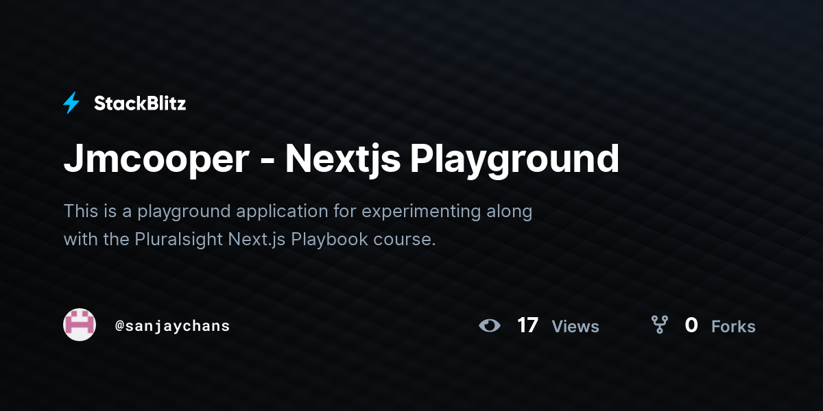 Jmcooper - Nextjs Playground - StackBlitz