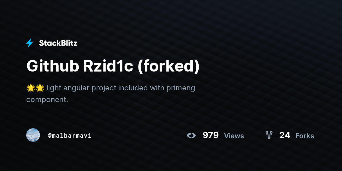 Github Rzid1c (forked) - StackBlitz