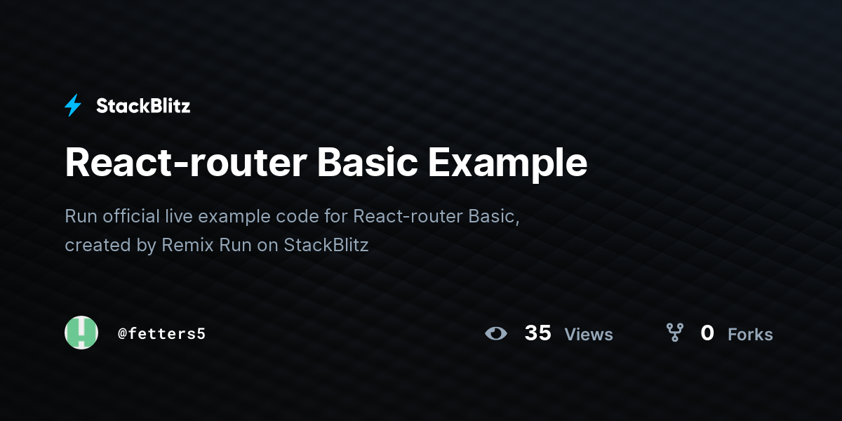 React-router Basic Example - StackBlitz
