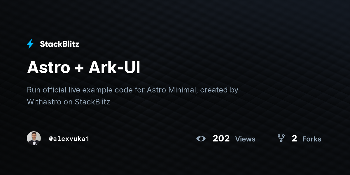 Astro + Ark-UI - StackBlitz