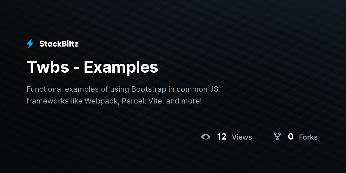Twbs - Examples - StackBlitz