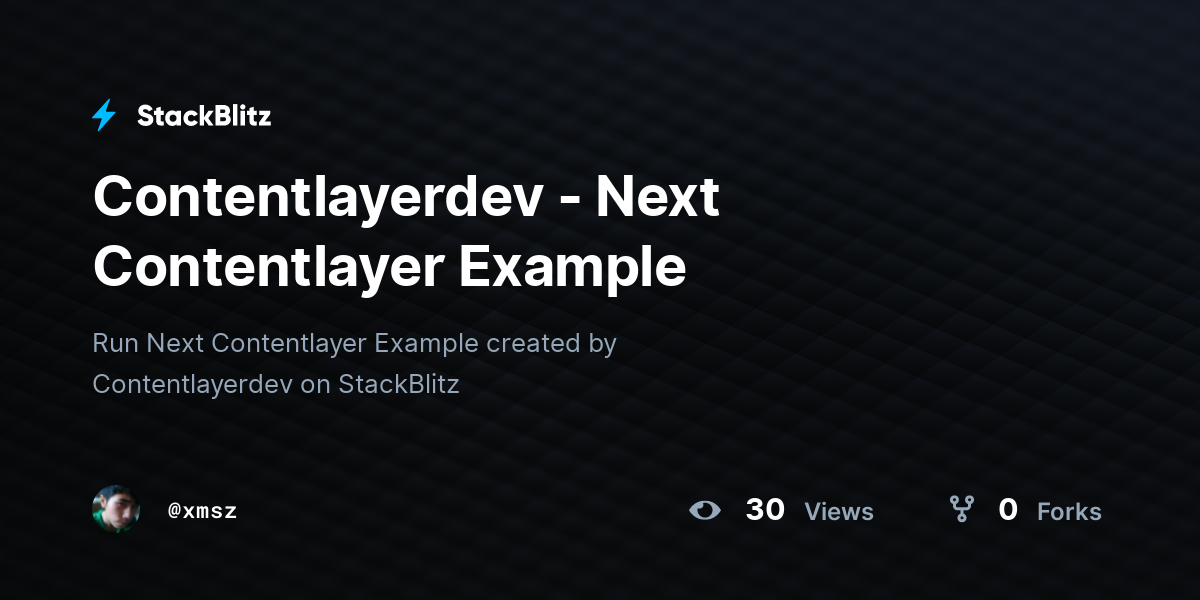 Contentlayerdev - Next Contentlayer Example - StackBlitz