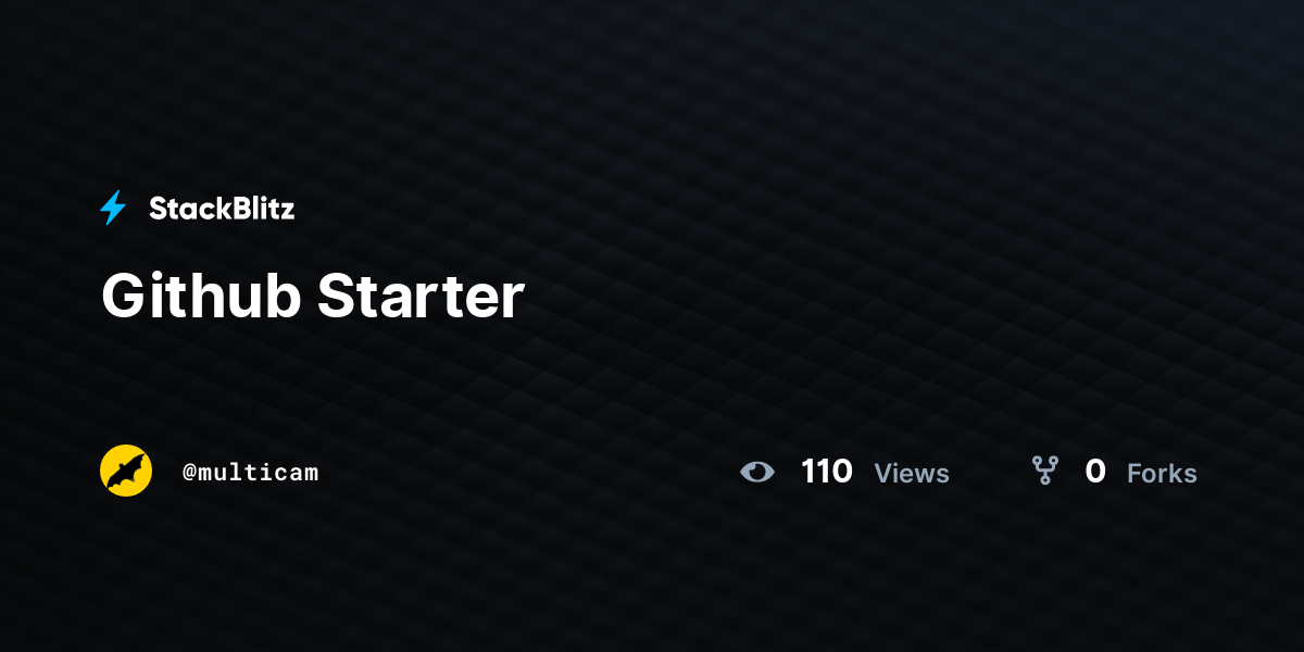 Github Starter - StackBlitz