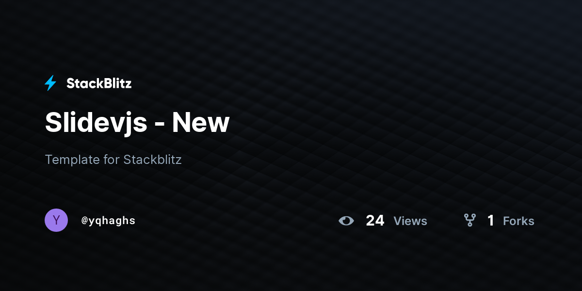 Slidevjs - New - StackBlitz
