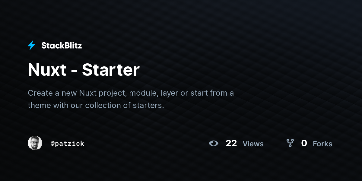 Nuxt - Starter - StackBlitz