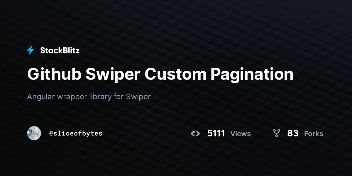 Github Swiper Custom Pagination - StackBlitz