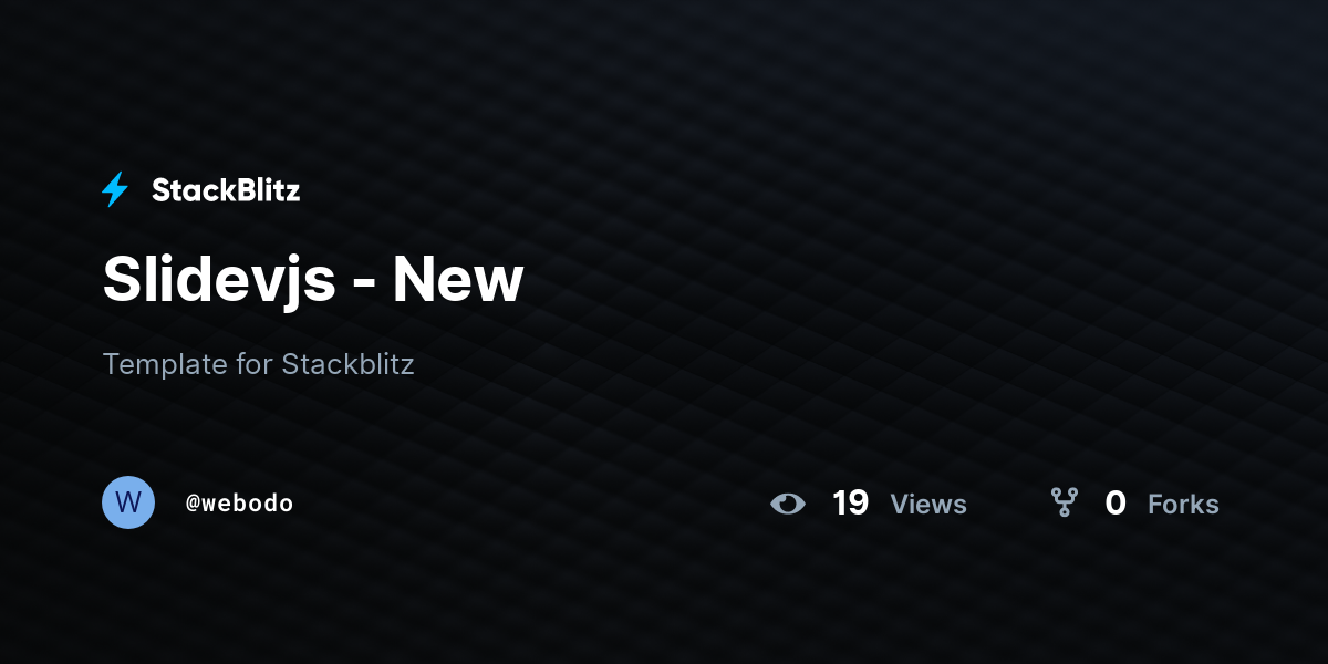 Slidevjs - New - StackBlitz