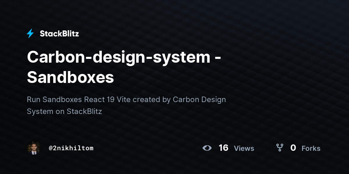 Carbon-design-system - Sandboxes - StackBlitz