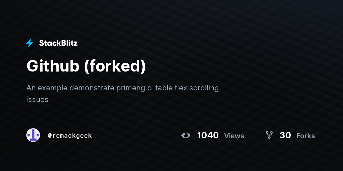 Github (forked) - StackBlitz