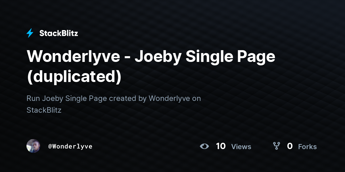 Wonderlyve - Joeby Single Page (duplicated) - StackBlitz