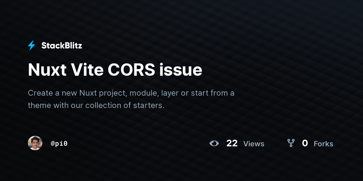 Nuxt Vite CORS issue - StackBlitz