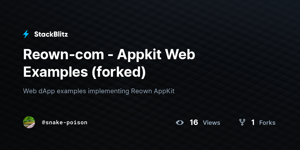 Reown-com - Appkit Web Examples (forked) - StackBlitz