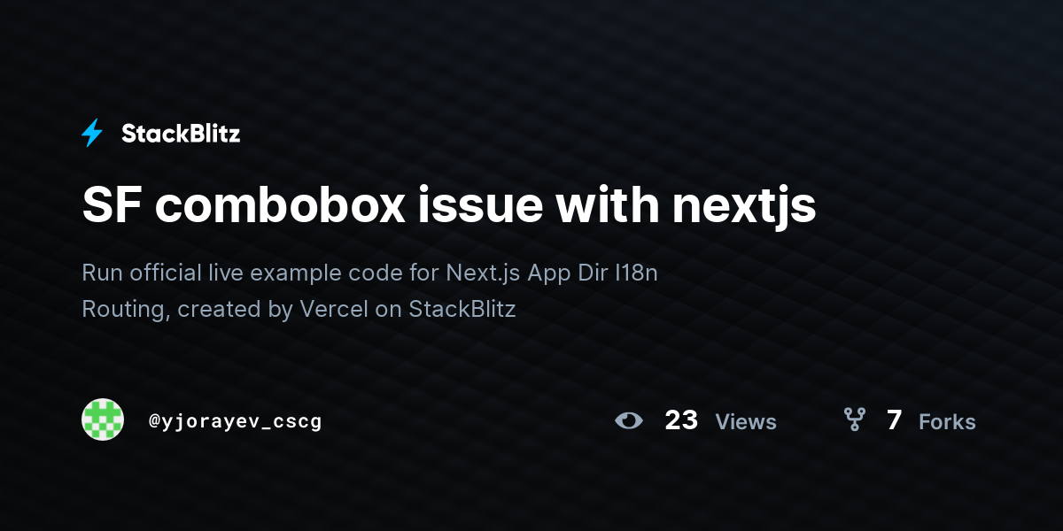 SF combobox issue with nextjs - StackBlitz