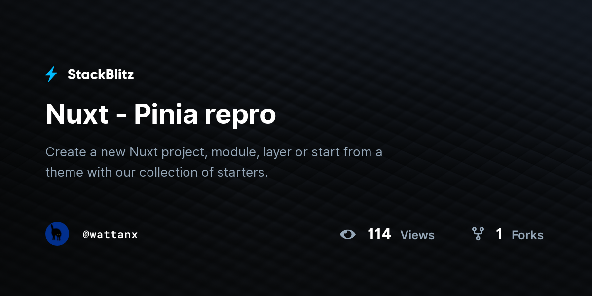 Nuxt - Pinia repro - StackBlitz