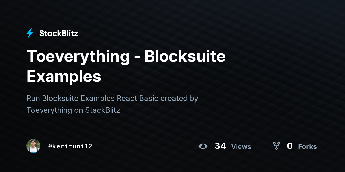 Toeverything - Blocksuite Examples - StackBlitz