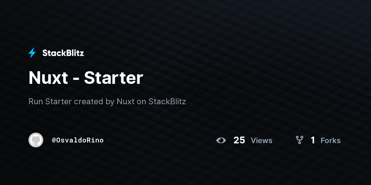 Nuxt - Starter - StackBlitz