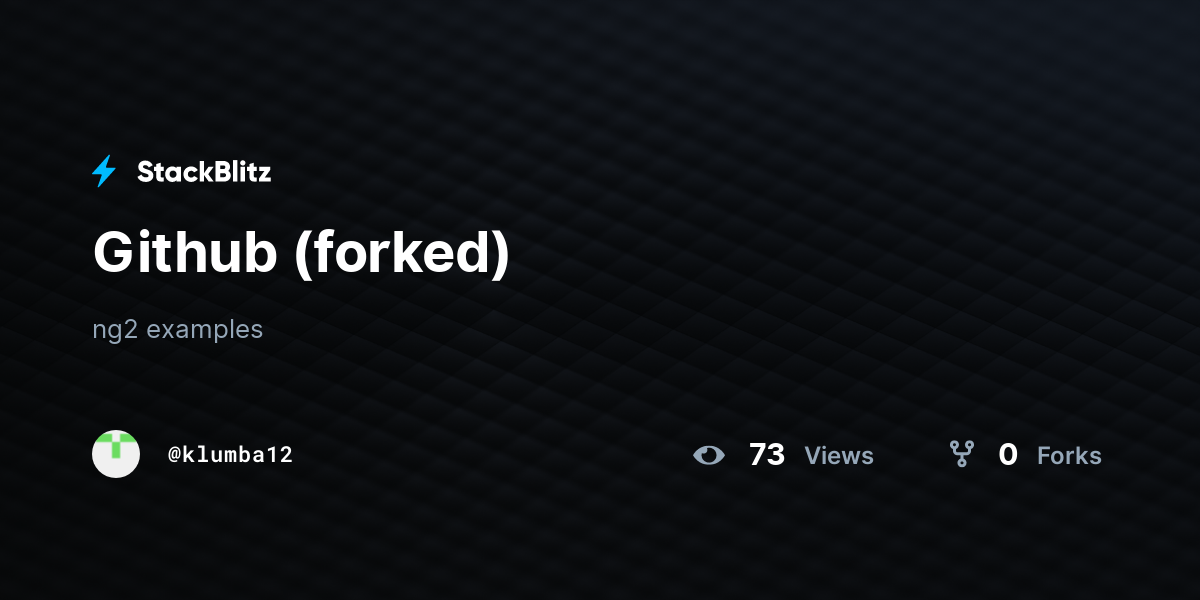 Github (forked) - StackBlitz