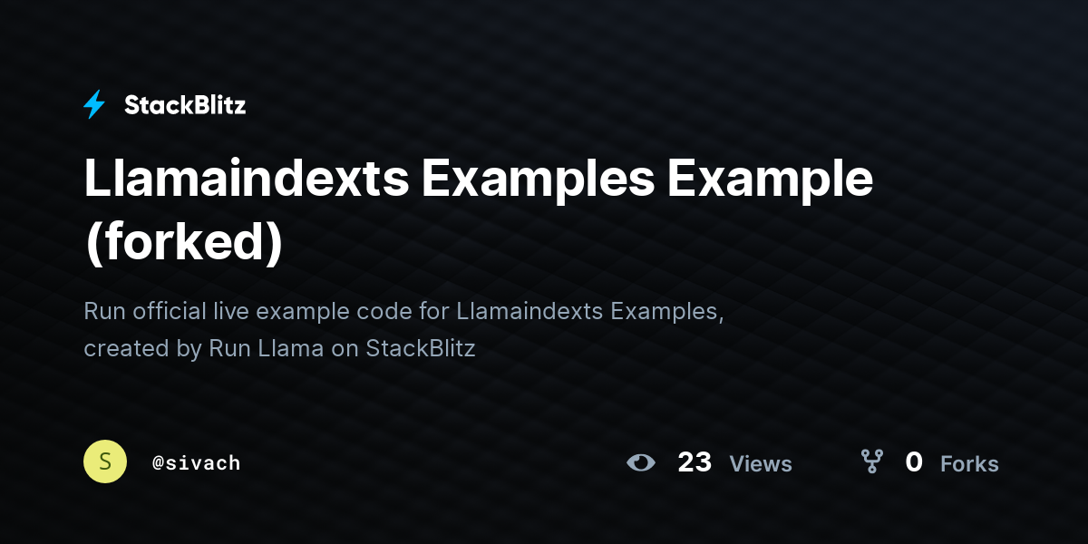 Llamaindexts Examples Example (forked) - StackBlitz