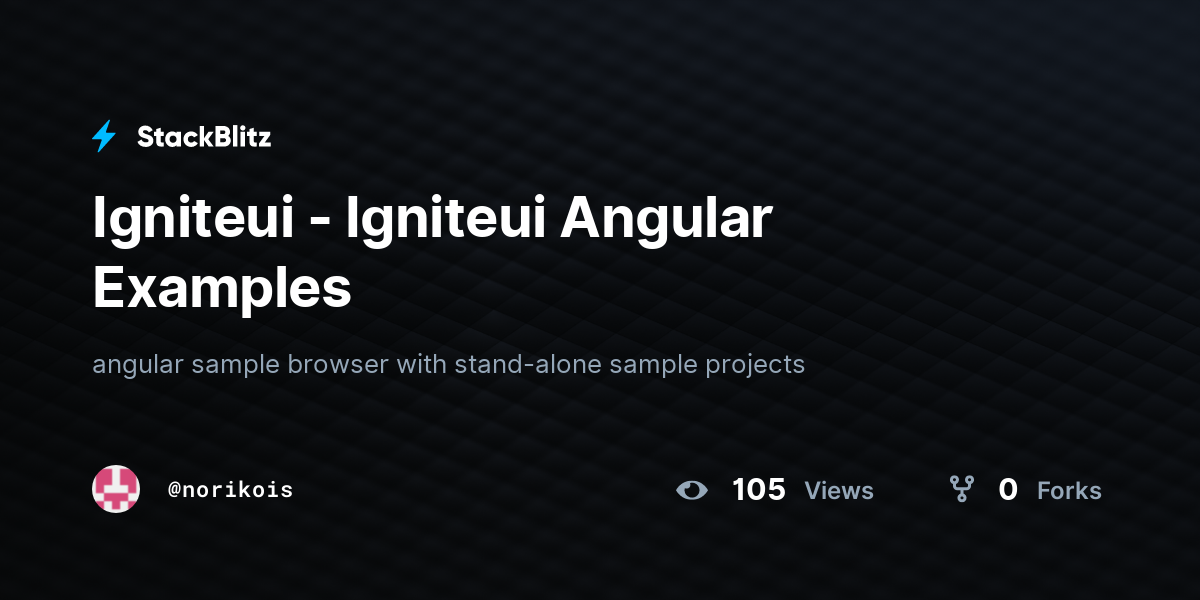 Igniteui - Igniteui Angular Examples - StackBlitz
