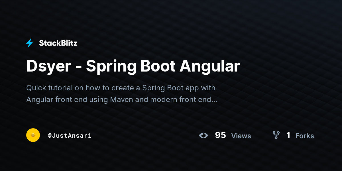 Dsyer - Spring Boot Angular - StackBlitz