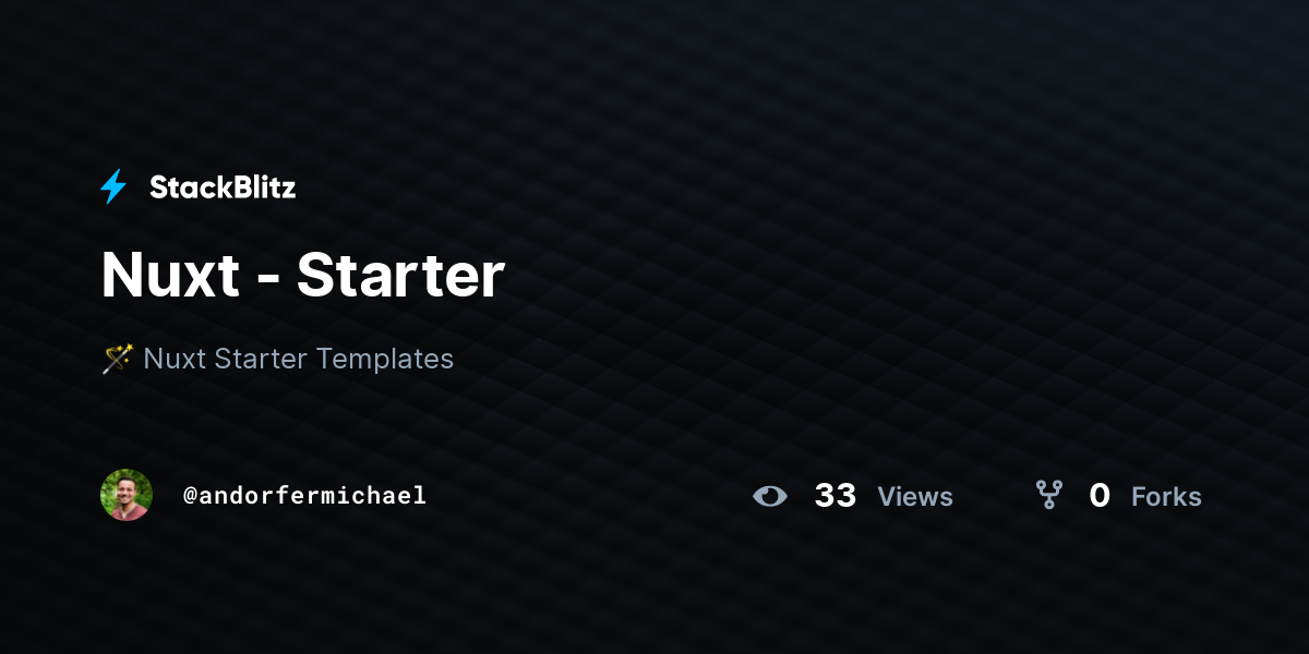 Nuxt - Starter - StackBlitz