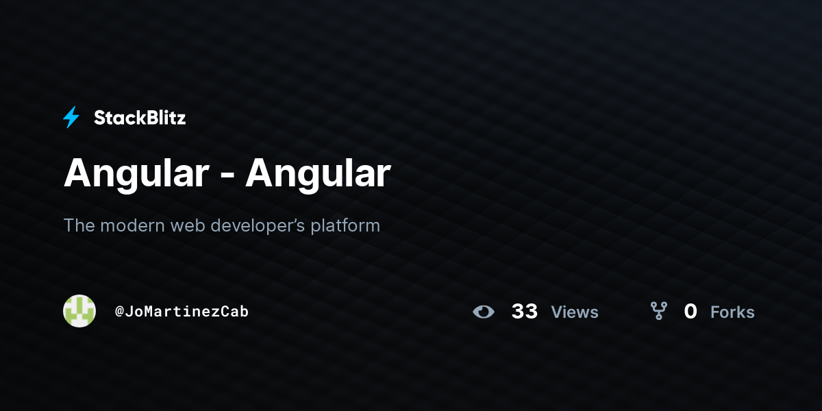 Angular - Angular - StackBlitz