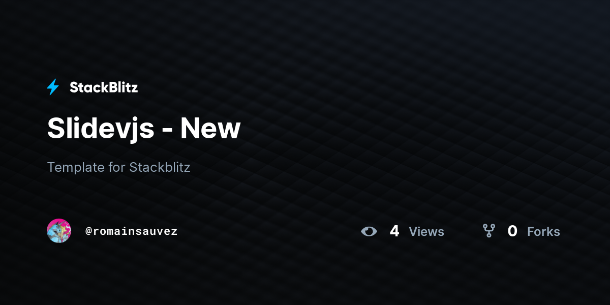 Slidevjs - New - StackBlitz