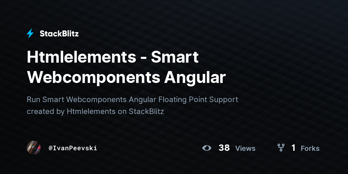 Htmlelements - Smart Webcomponents Angular - StackBlitz