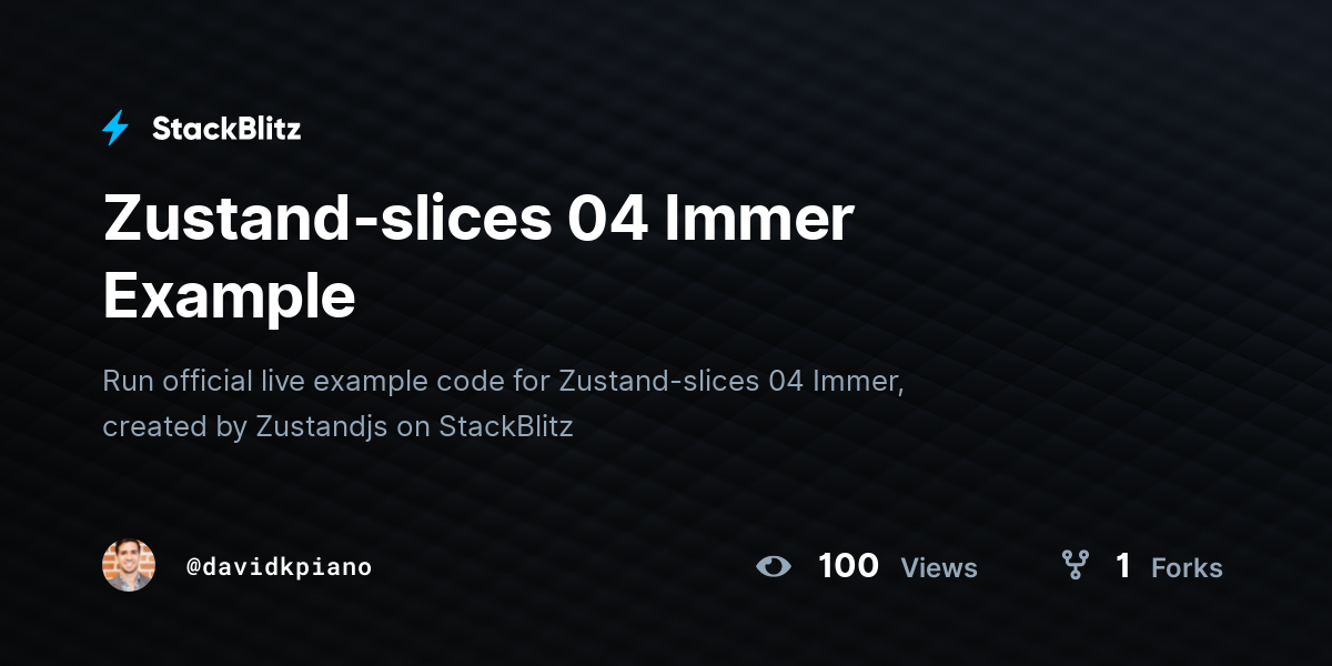 Zustand-slices 04 Immer Example - StackBlitz