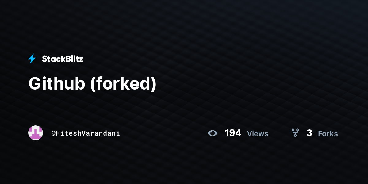 Github (forked) - StackBlitz