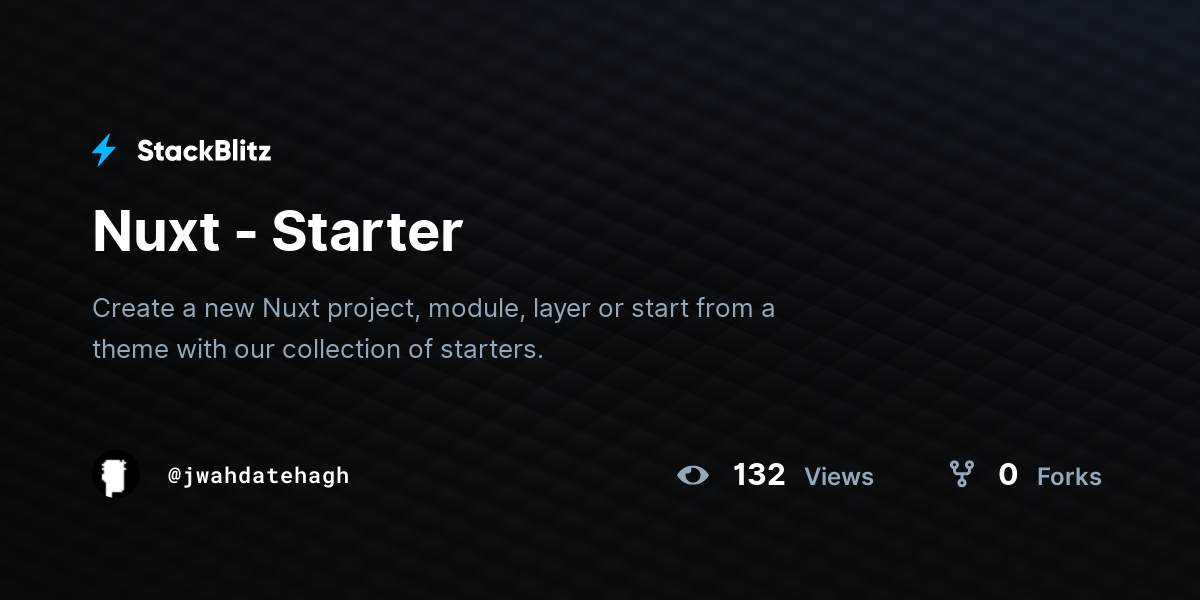 Nuxt - Starter - StackBlitz