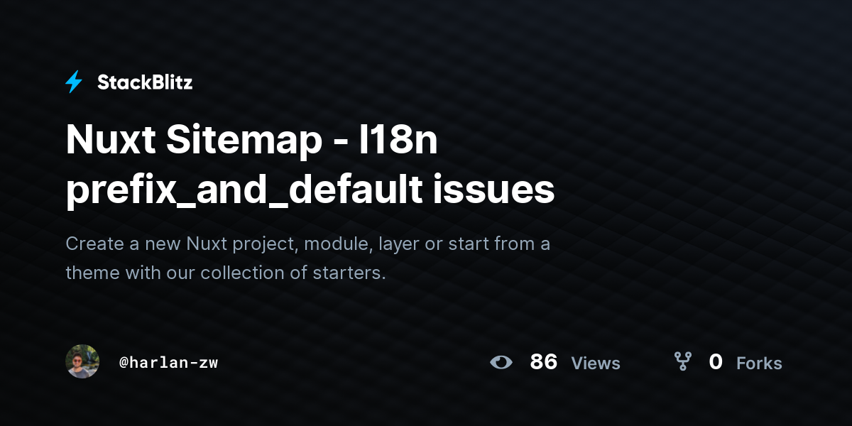 Nuxt Sitemap - I18n prefix_and_default issues - StackBlitz