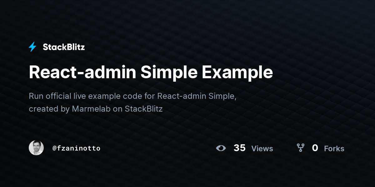 React-admin Simple Example - StackBlitz