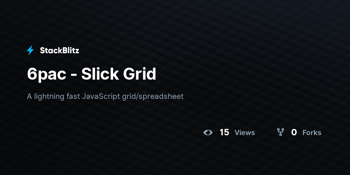 6pac - Slick Grid - StackBlitz