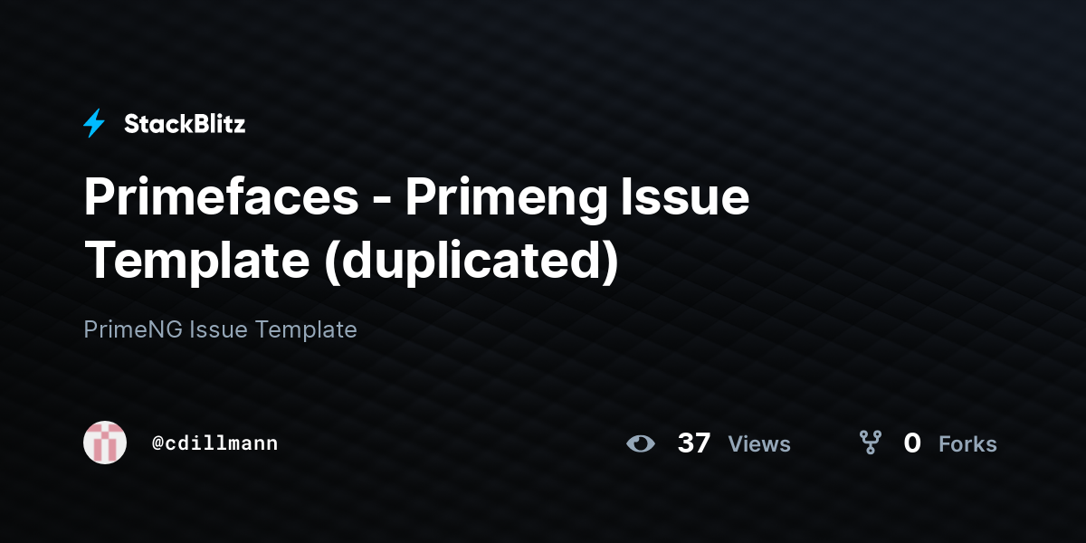 Primefaces Primeng Issue Template Duplicated Stackblitz